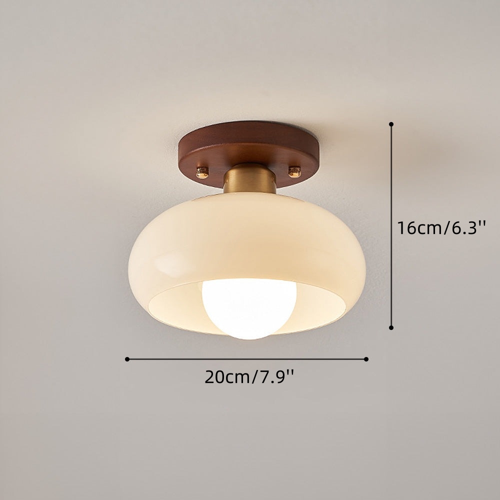 Retro White Hallway Glass Ceiling Light