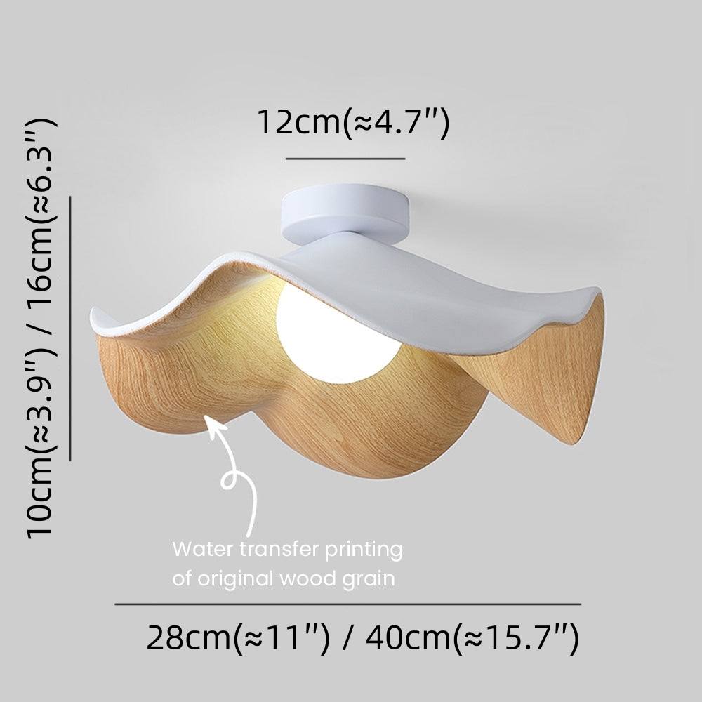 Nordic Wooden Lotus Resin Ceiling Light
