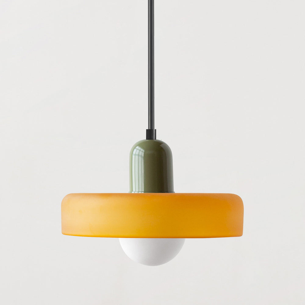 Modern Bauhaus Stained Glass Rod Pendant Light