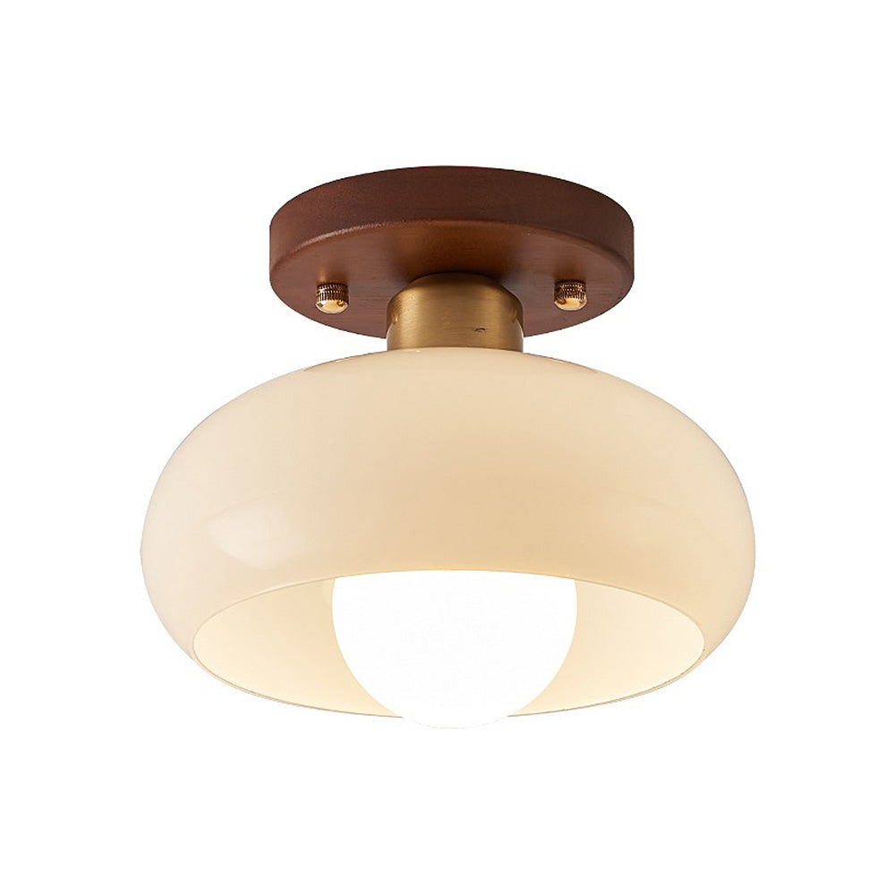Retro White Hallway Glass Ceiling Light