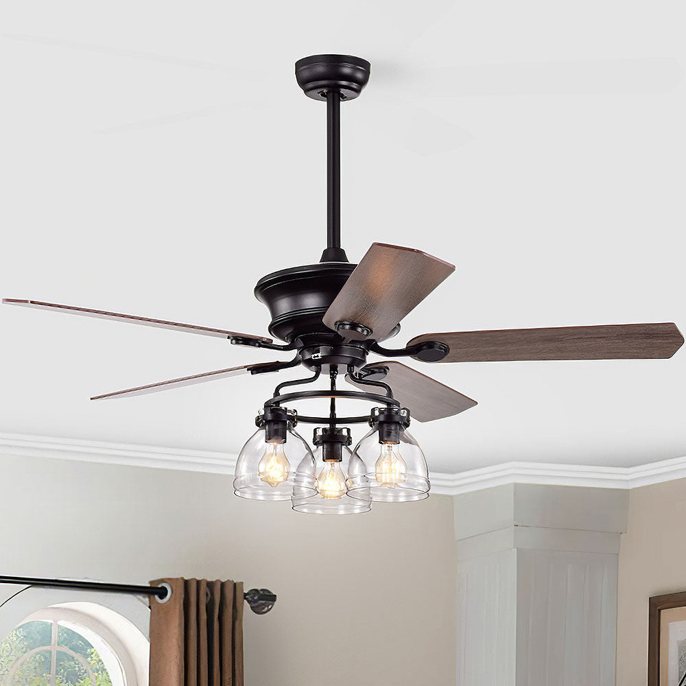 Minimalist 3 Head Ceiling Fan With Light And Remote