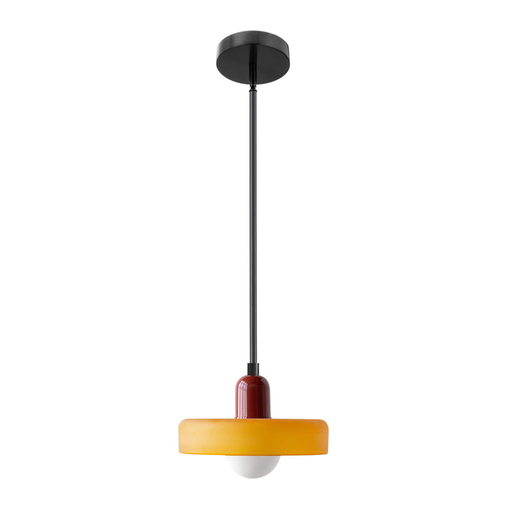 Modern Bauhaus Stained Glass Rod Pendant Light