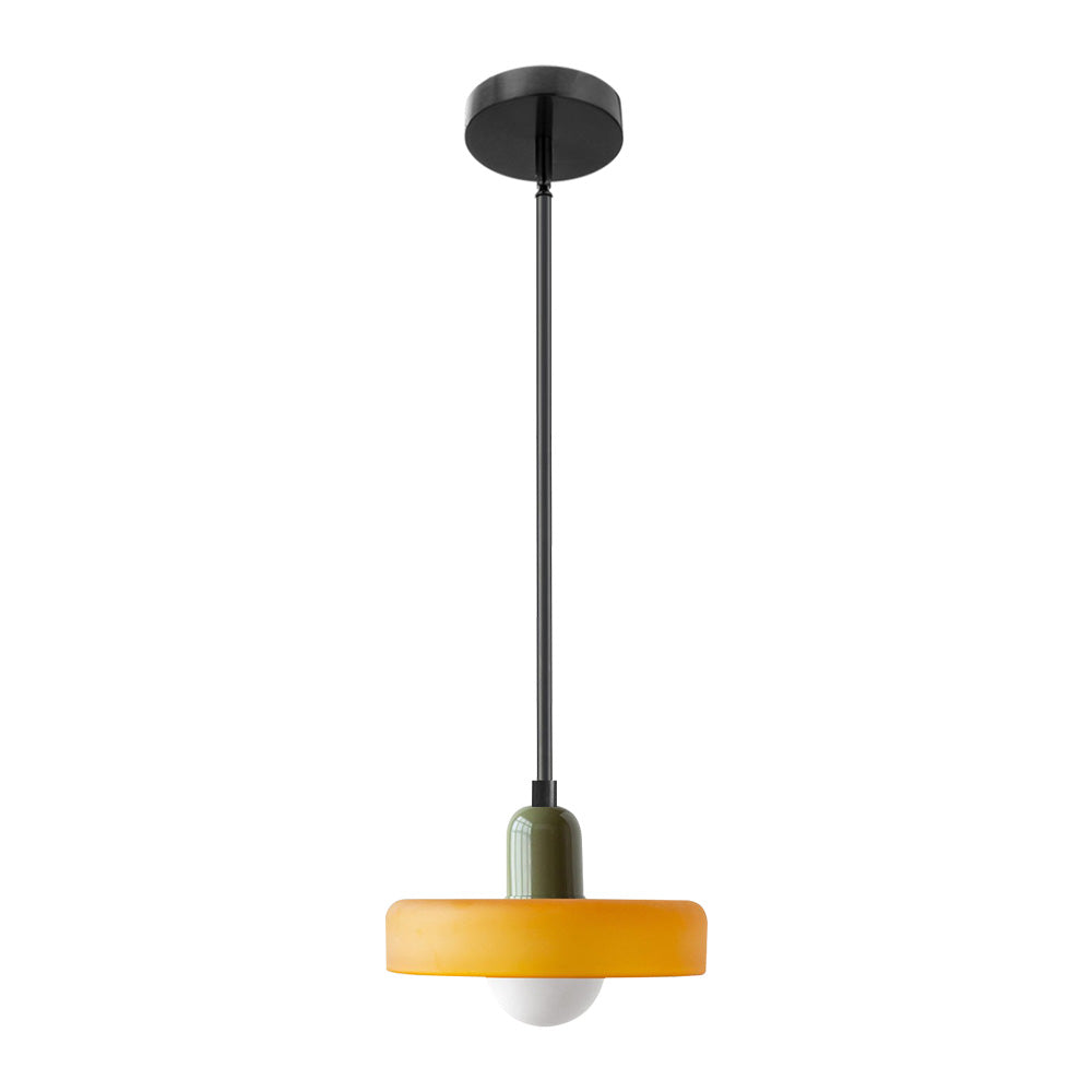 Modern Bauhaus Stained Glass Rod Pendant Light
