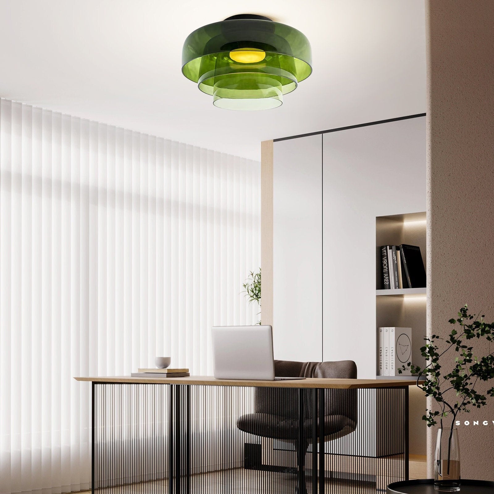 Nordic Designer Creative Personality Medieval Glass Ceiling Lamp