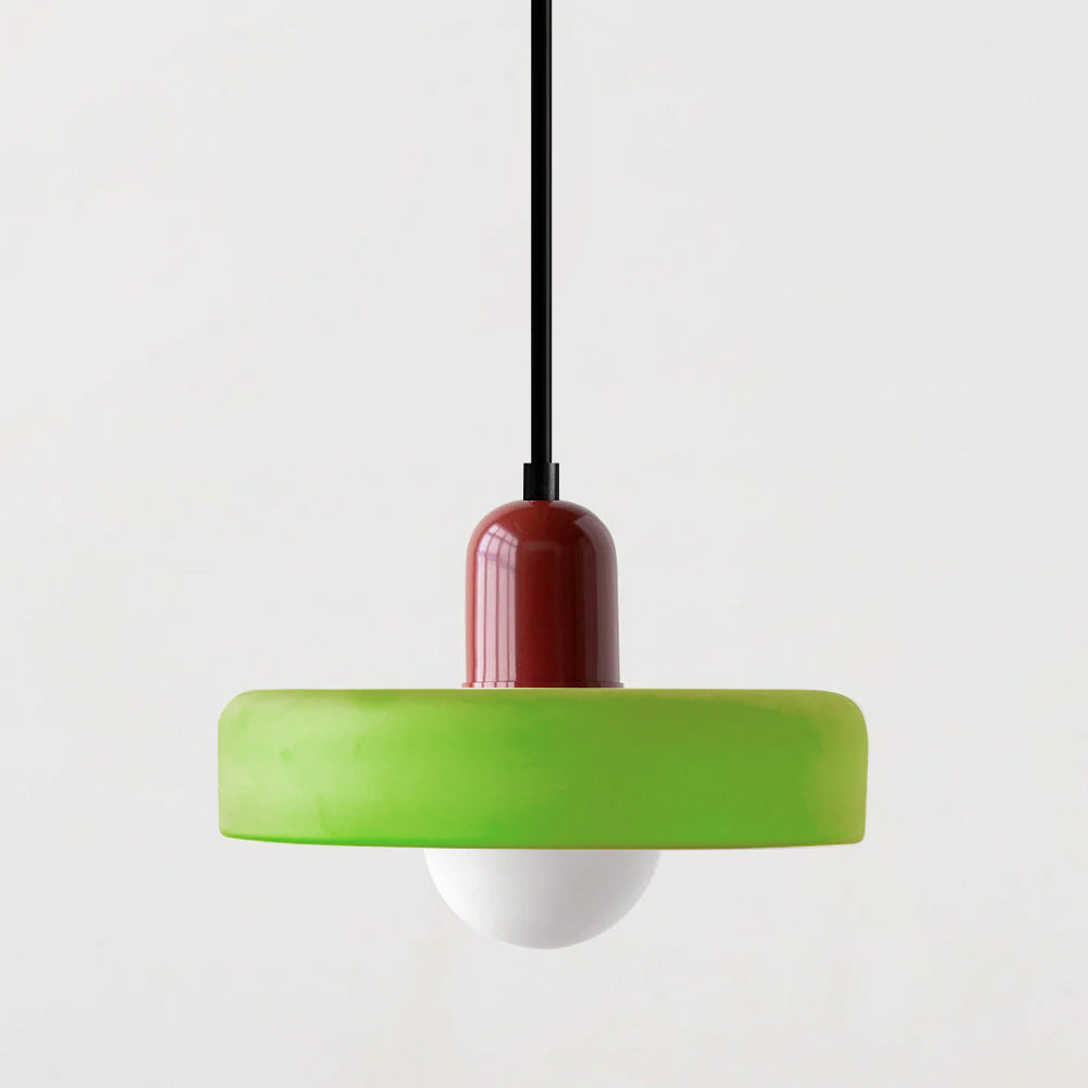 Modern Bauhaus Stained Glass Rod Pendant Light