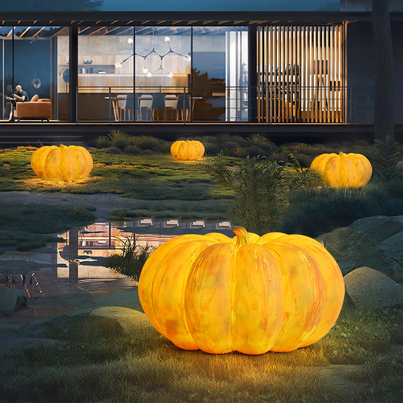 Cute Yellow Portable Pumpkin Table Lamp