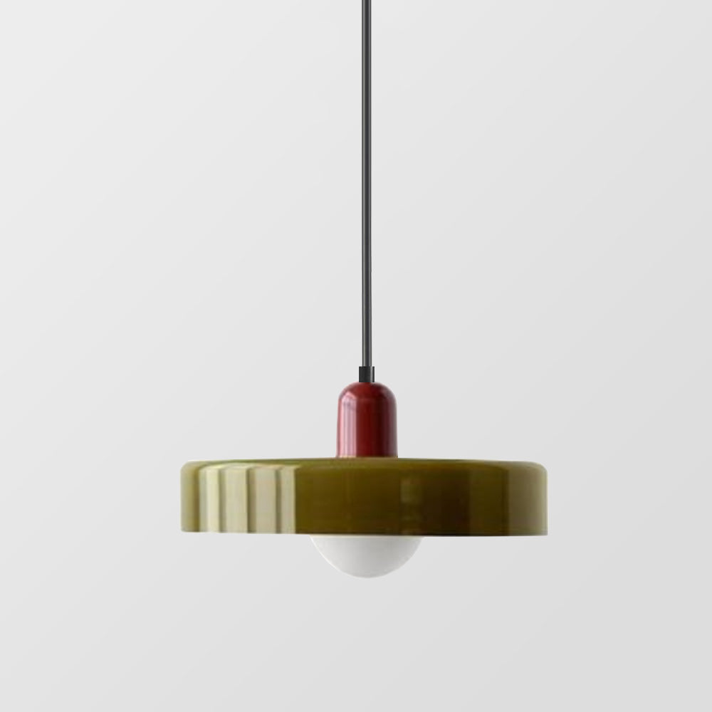 Modern Bauhaus Stained Glass Rod Pendant Light